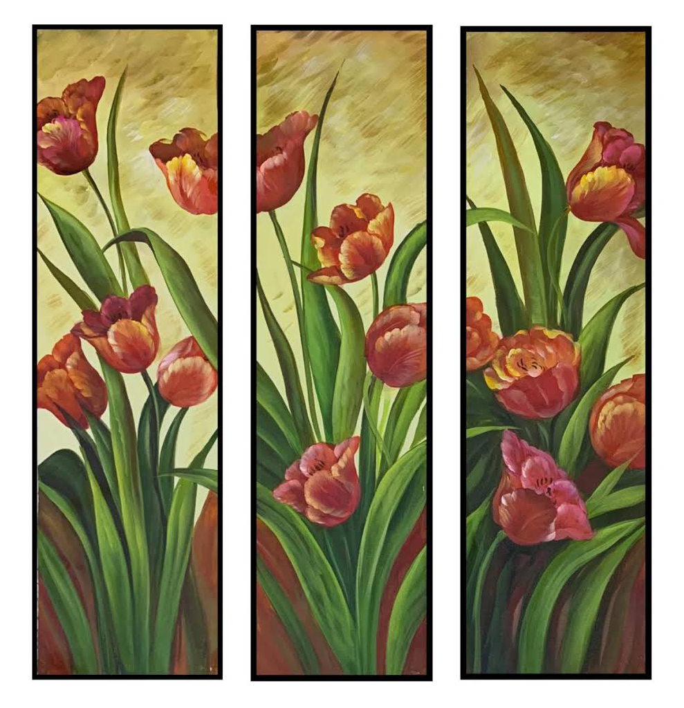 Triptych Flower Paintings