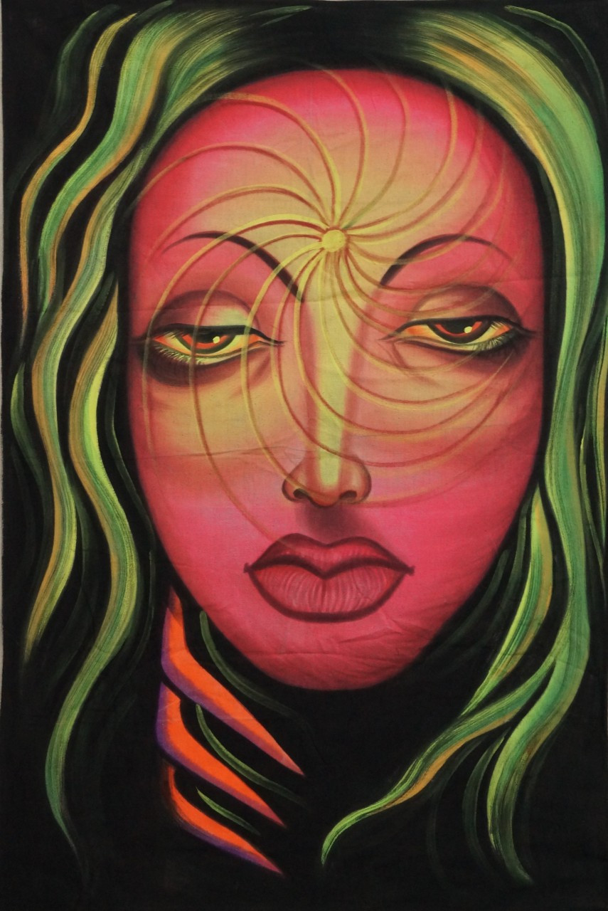 Fluorescence Art 02 - 24in x 32in,FIZCLR04_2432,Lady Face,Fluorescence ...