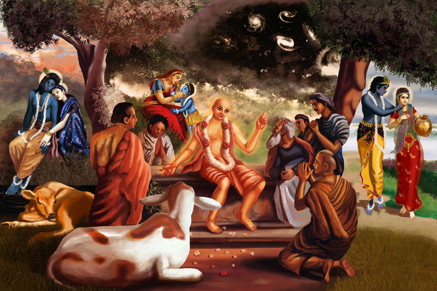 Buy Sri Chaitanya Mahaprabhu Telling Pastimes Of Lord Krishna ...