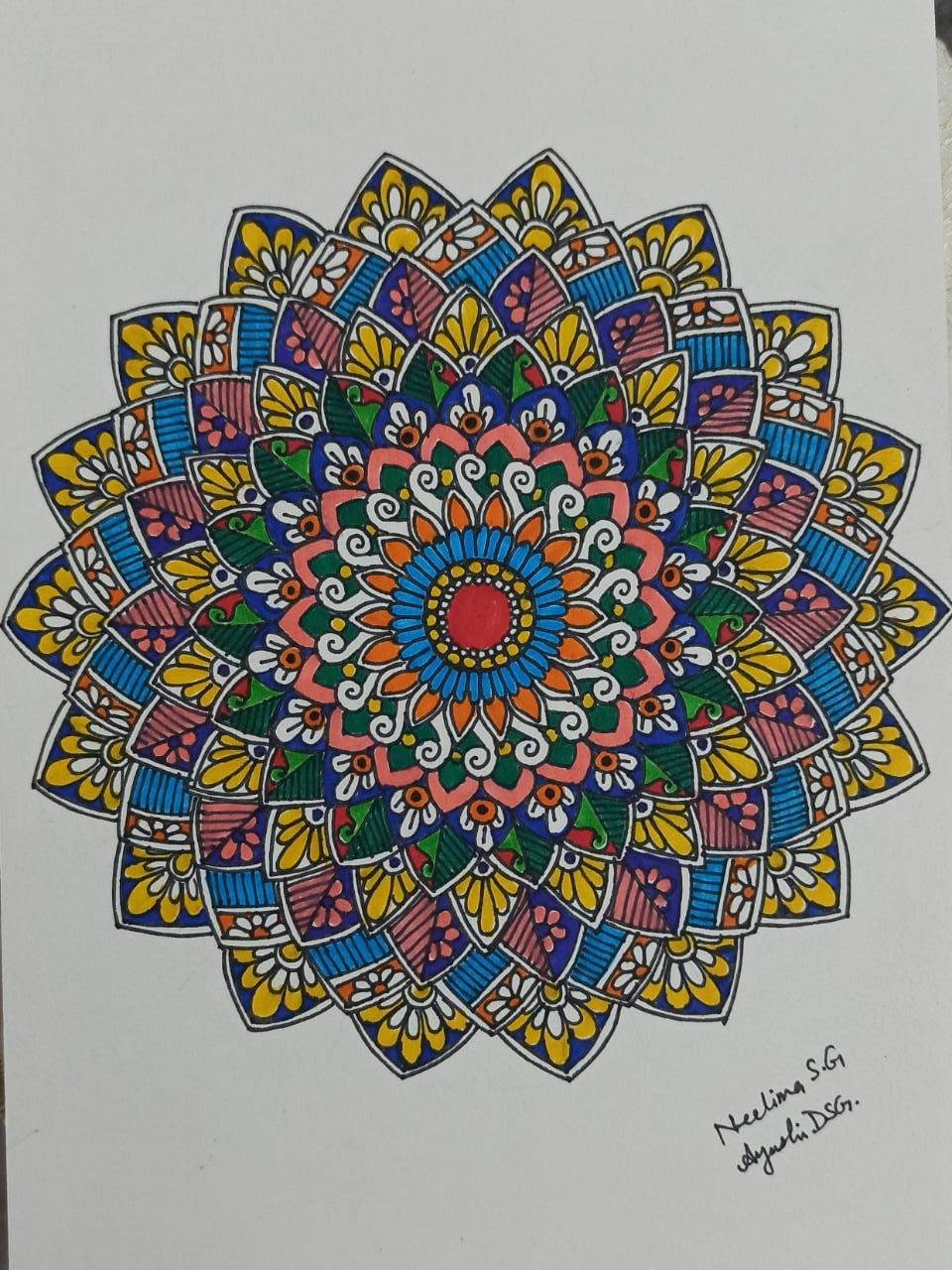 Buy Unique Multi-colored Mandala Art - Geometric, Abstract, Symmetrical ...