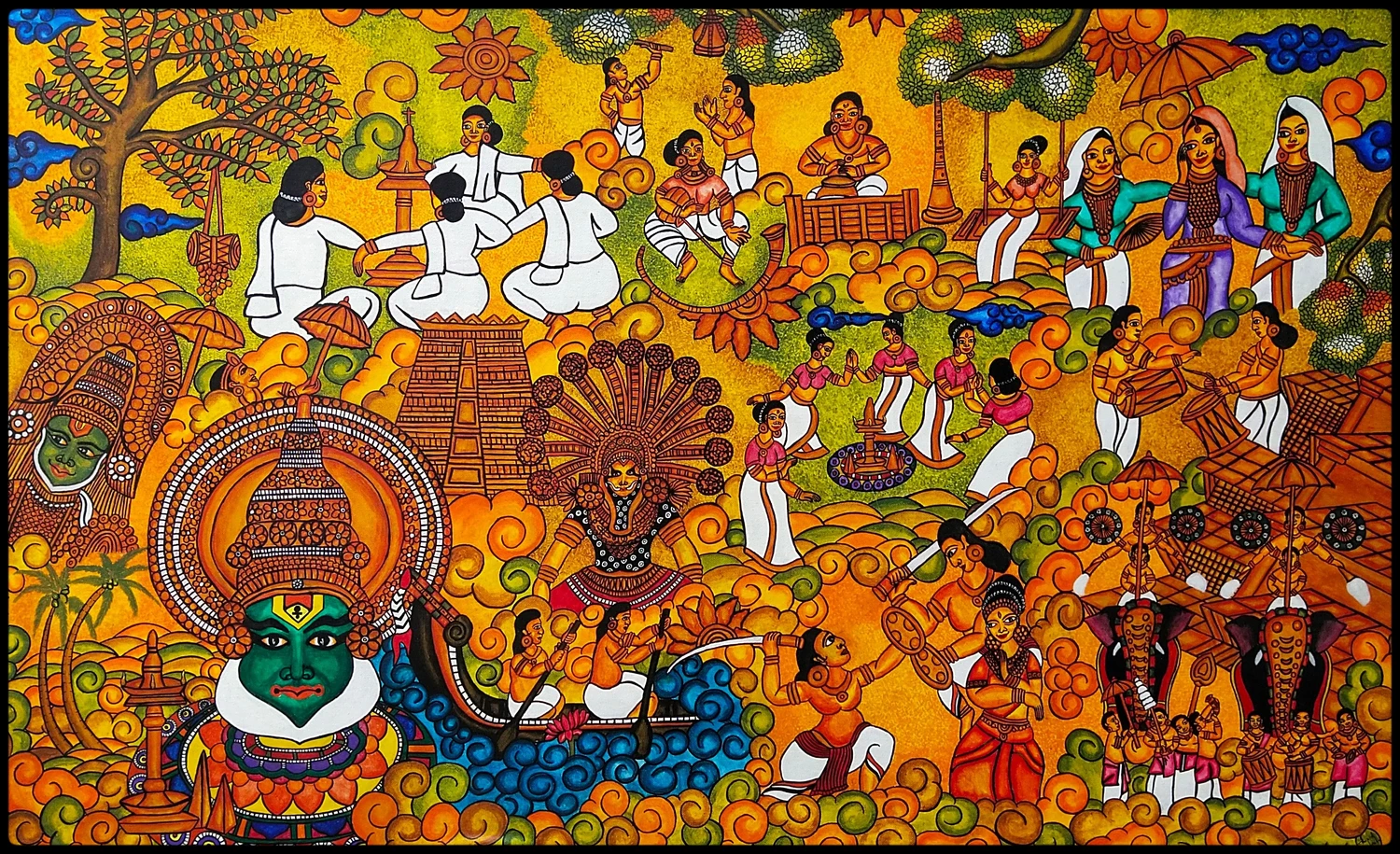 Buy Soul Of Kerala - Traditional, Folk Art Painting Online | Fizdi