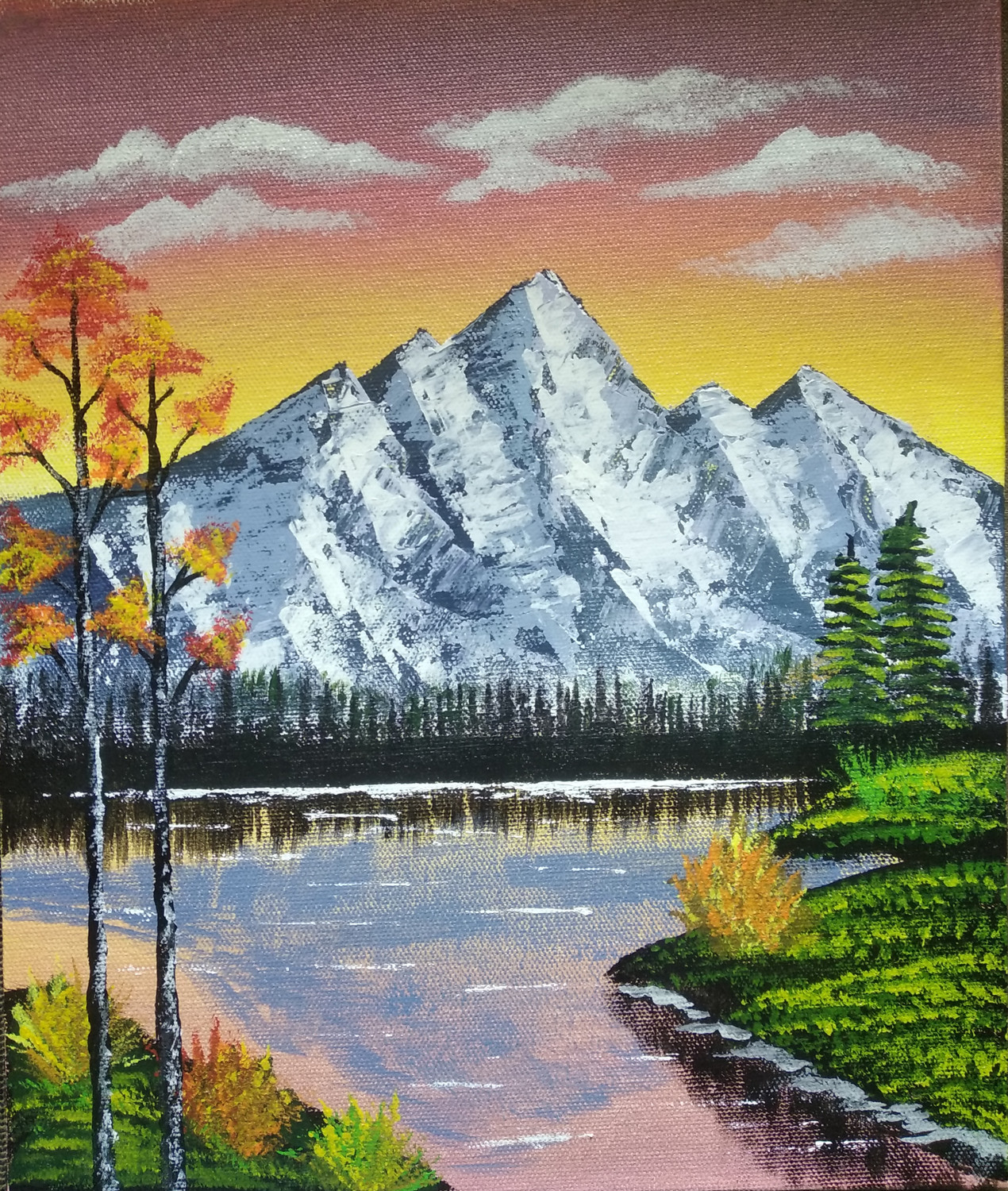 Buy Snow Mountain Handmade Painting by DIVYA SUJITH. Code:ART_8152 ...