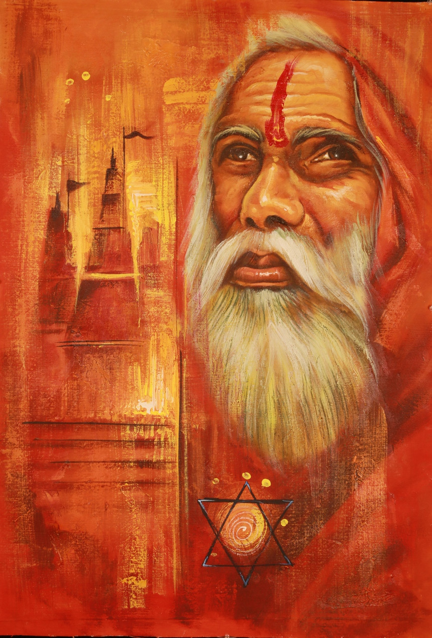 Buy Sadhu - Spiritual, Realism, Symbolic Painting Online | Fizdi