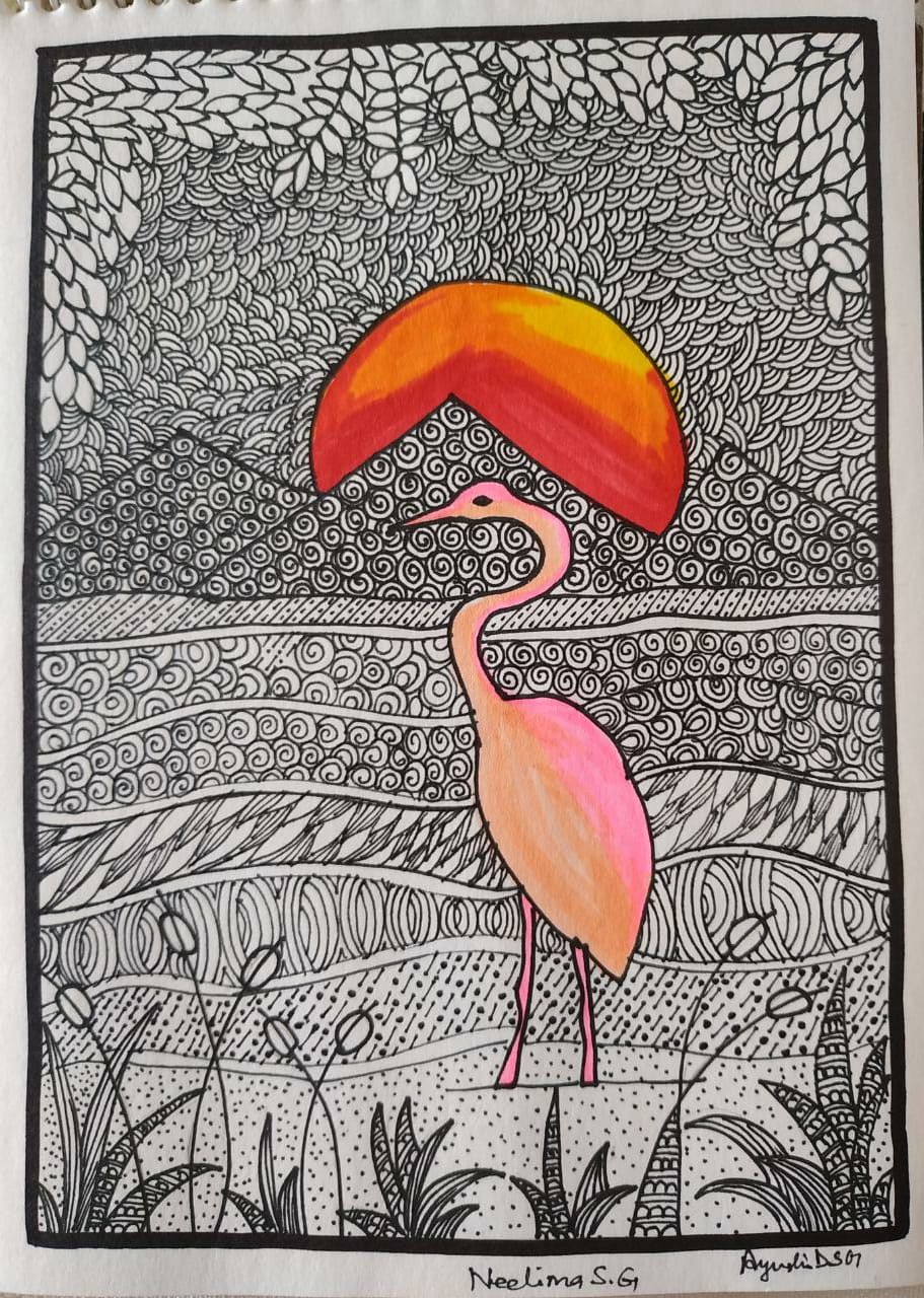 Buy The Beauty Of The Rising Sun With Zentangle Art And Abstract Art ...