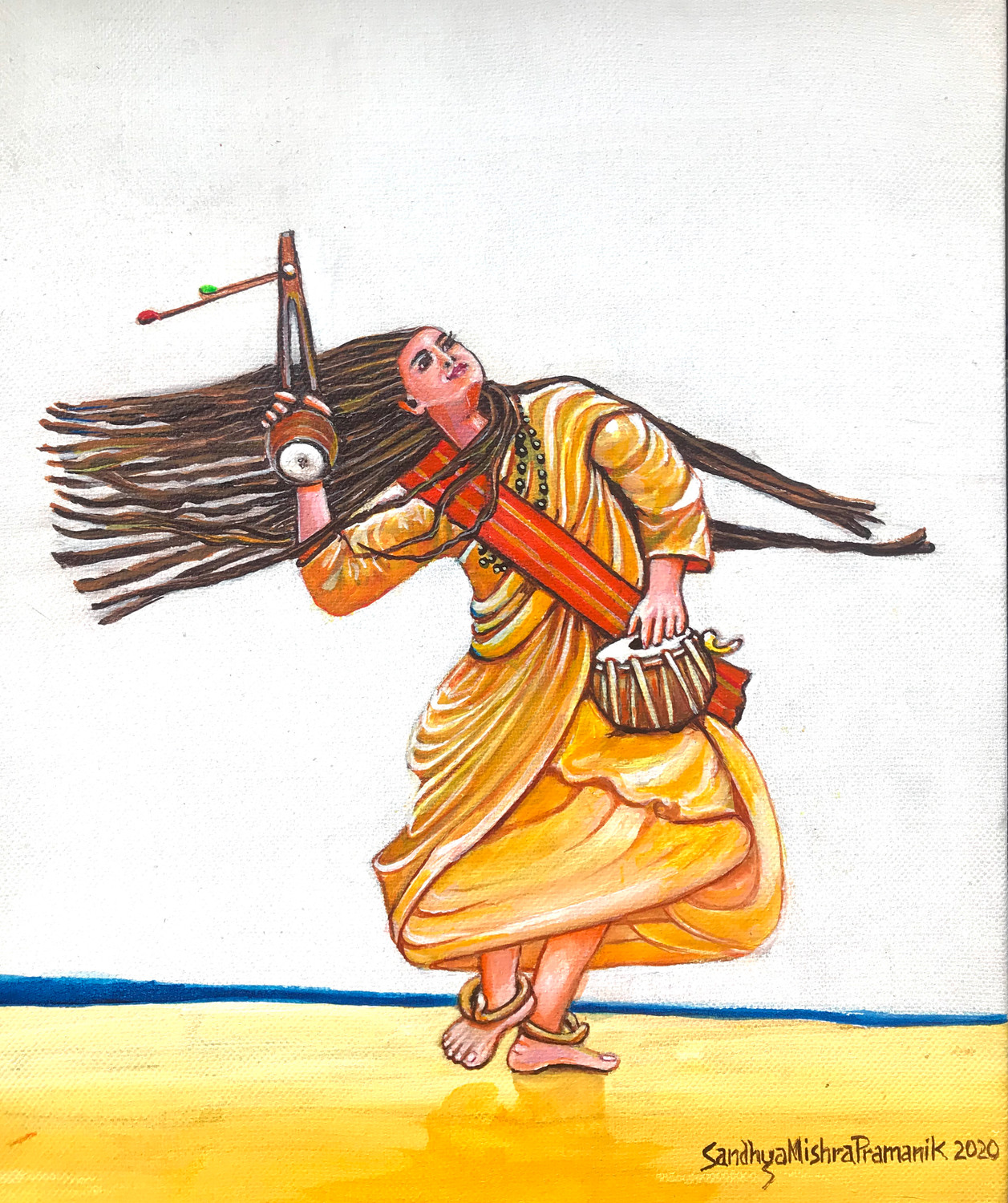 Buy Baul Singer 1 - Folk, Expressive, Figurative Painting Online | Fizdi