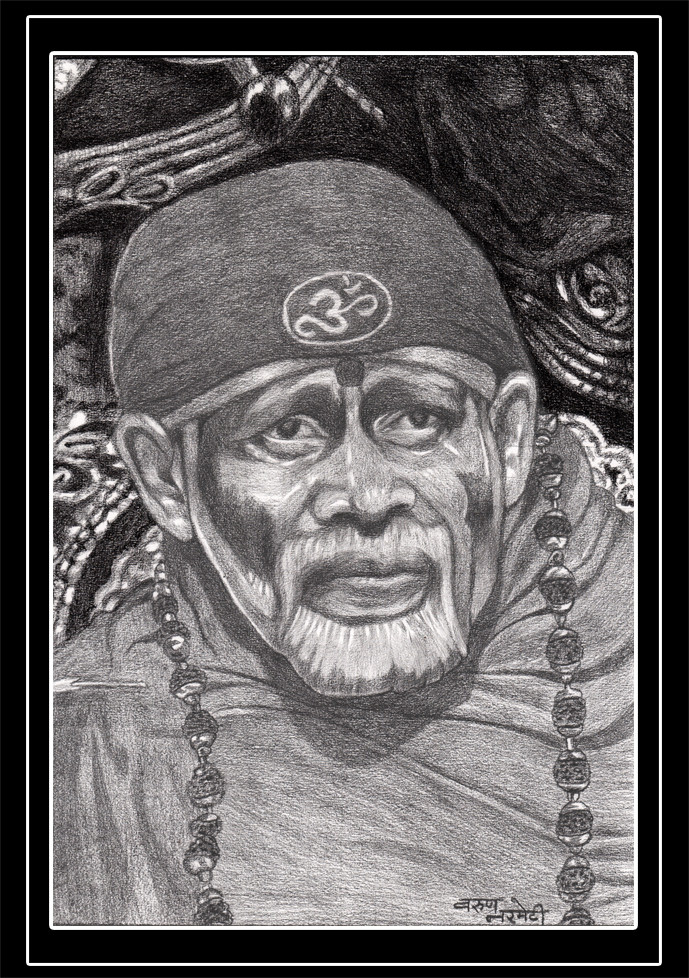 Shirdi Sai Baba Pencil Sketch