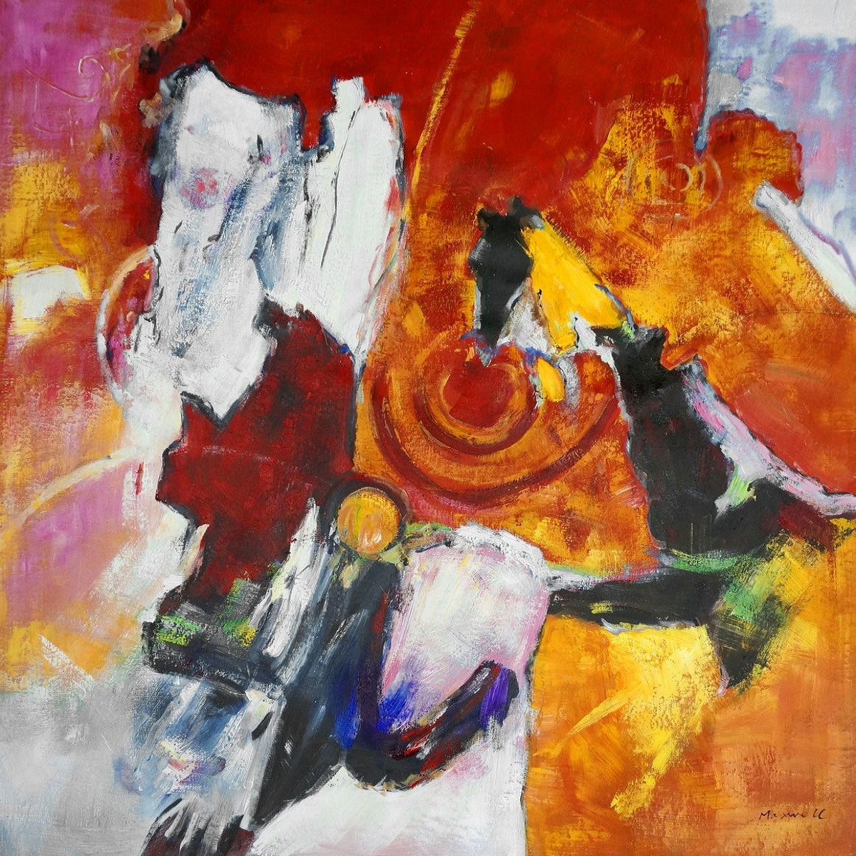 Buy Life Eternal Red - Abstract, Bold, Dynamic Painting Online | Fizdi