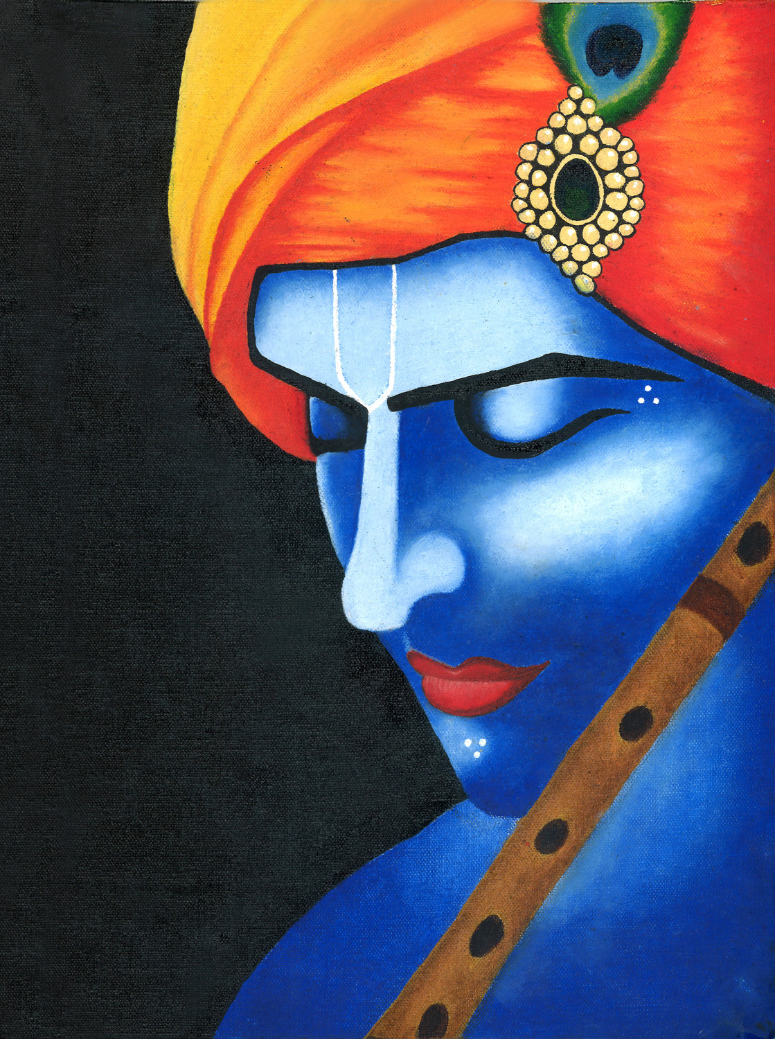 Simple Paintings Of Lord Krishna Made This Painting Of Lord Krishna On
