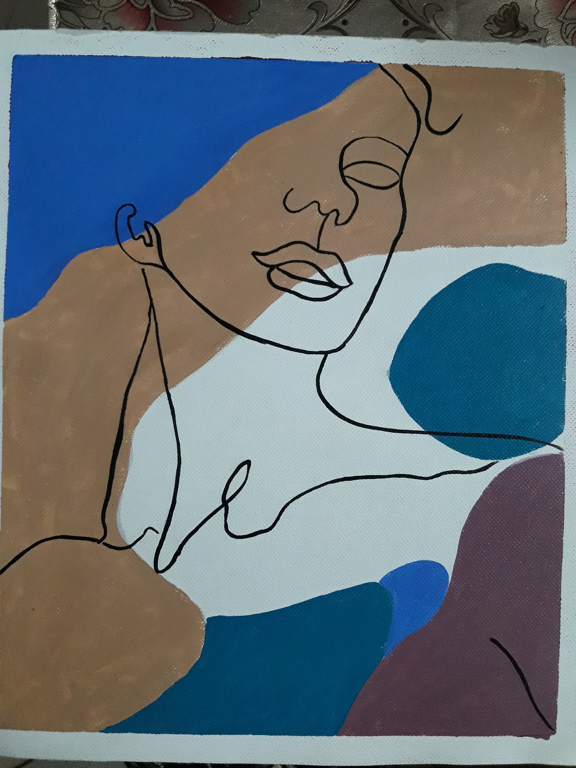 Buy One line art face Handmade Painting by MANISHA VERMA. Code:ART_8779 ...