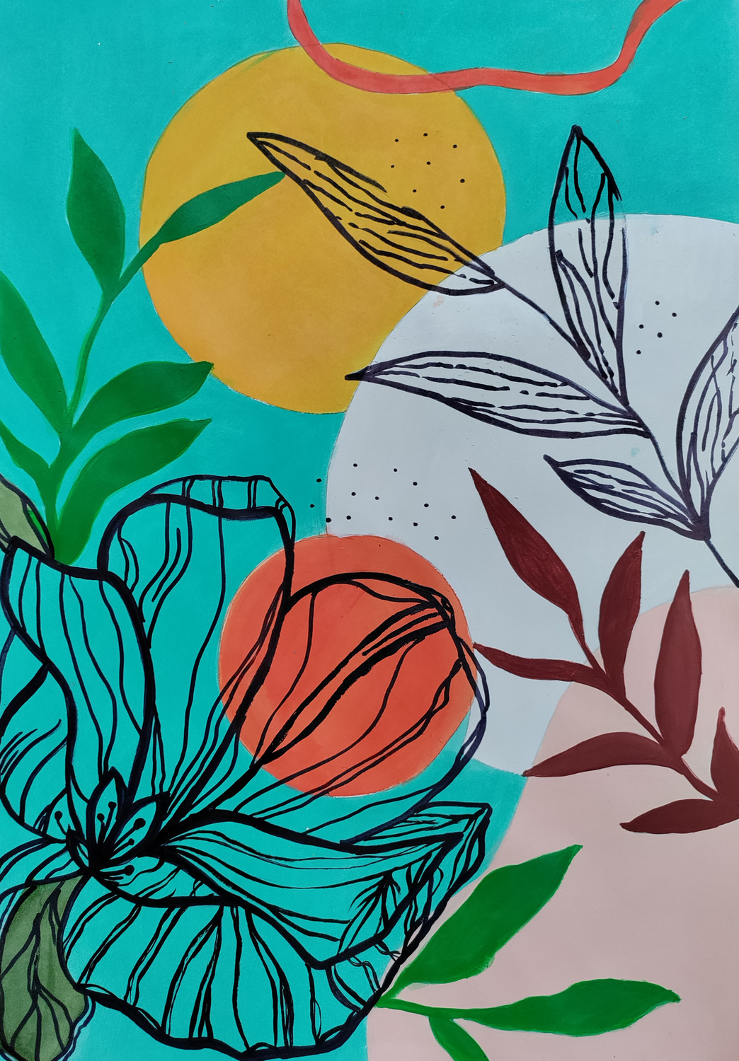 Buy Botanical Abstract - Abstract, Modern, Botanical Painting Online ...