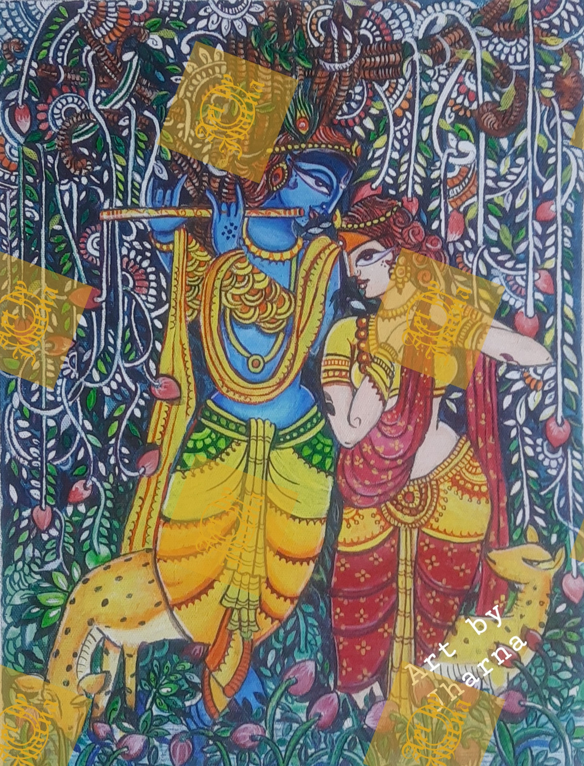 Buy Madhavi Madhav Handmade Painting by JHARNA PANDIT. Code:ART_8786 ...