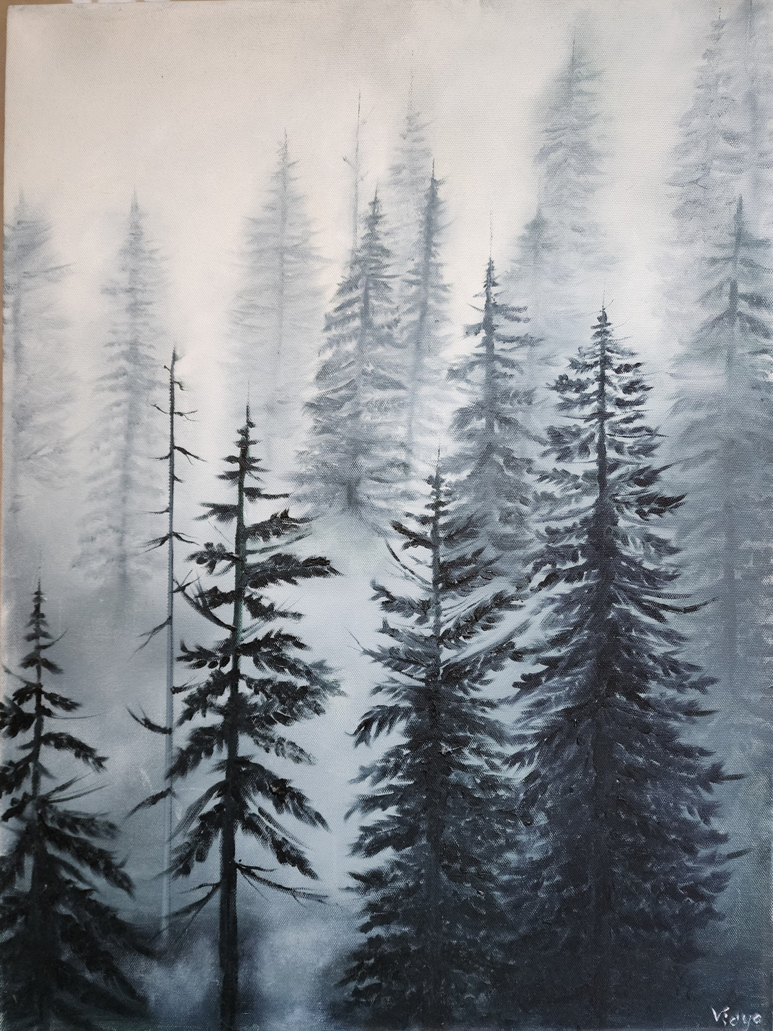 How To Draw A Misty Forest Landscape