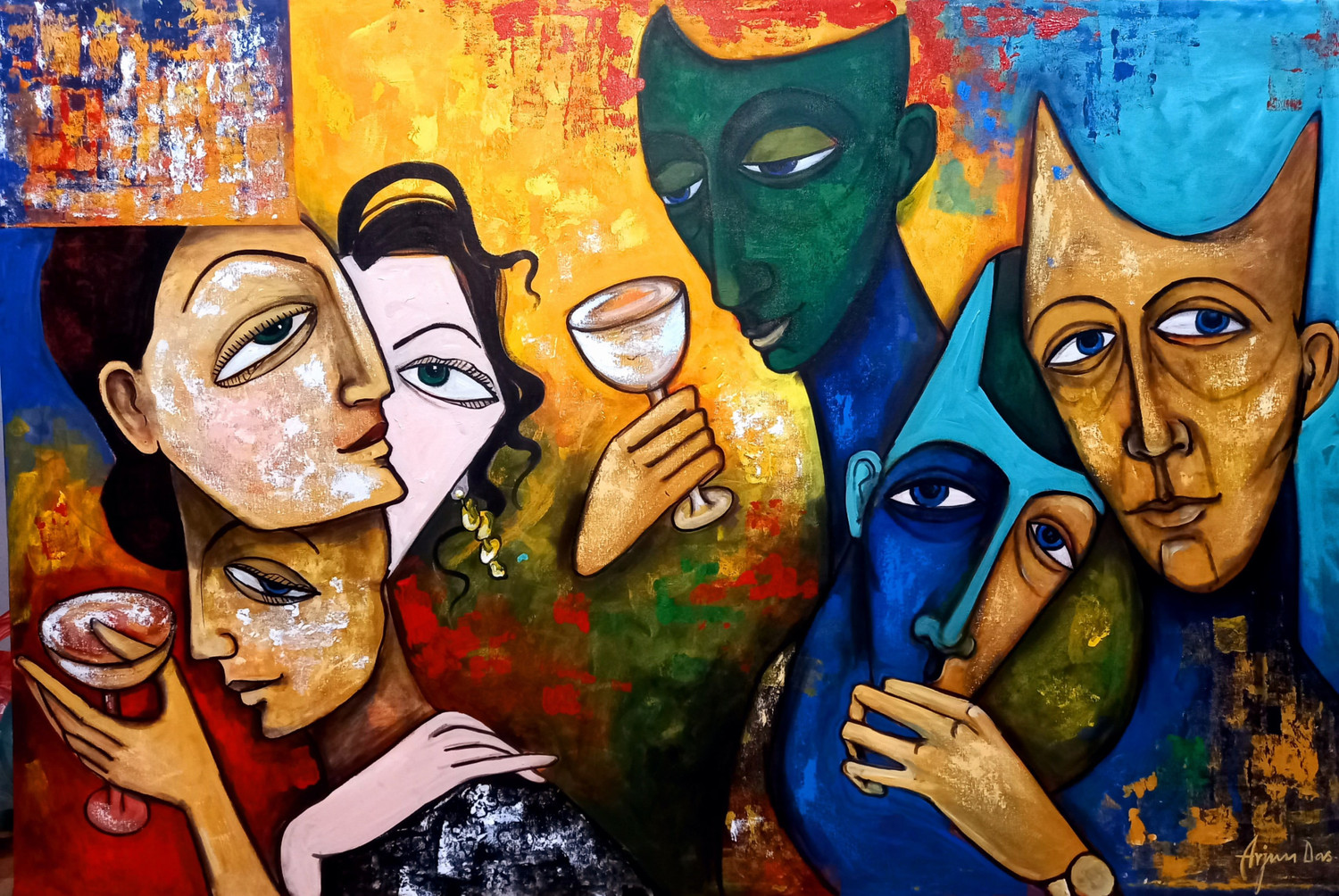 Buy CELEBRATION (ART_82_74750) - Handpainted Art Painting - 72 in X ...