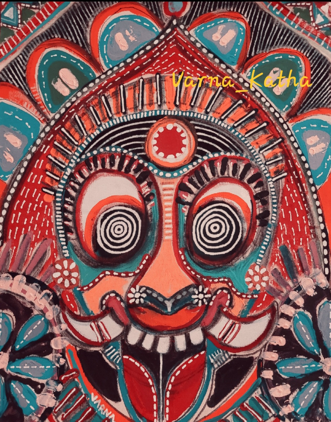 Buy padayani mask (orange) Canvas Art Print by SHEETAL VERMA. Code:PRT ...