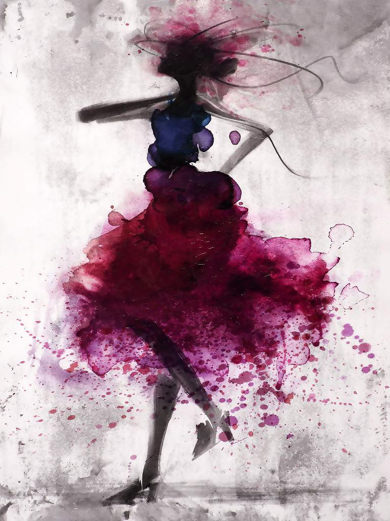 Buy Dancing Lady Abstract01 - Abstract, Fluid, Expressive Painting ...