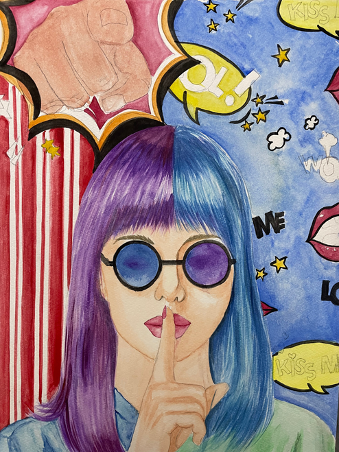 Buy Watercolor Pop Art 004 Handmade Painting by HAFIZ HASSAN. Code:ART ...