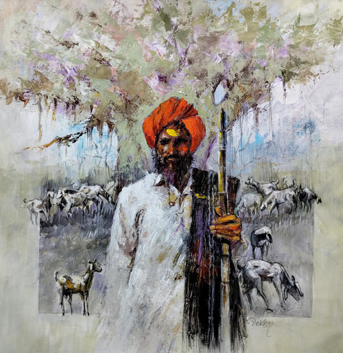 Buy Dhangar Handmade Painting by VEKKAS M. Code:ART_1038_75751 ...
