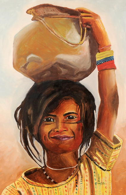 Buy Young girl with matka Handmade Painting by SNEHA SNEHA. Code:ART ...