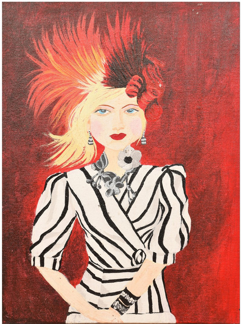 Buy beautiful lady Handmade Painting by Menaka Saravanan. Code:ART_3384 ...