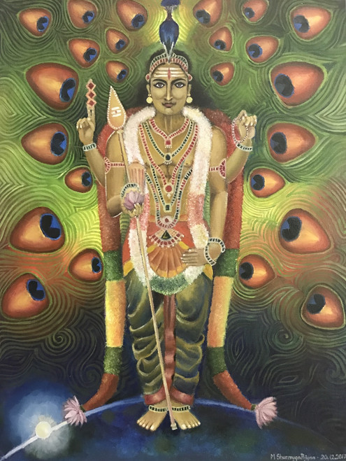 Buy Tamil Kadavul Murugan- Lord Muruga Handmade Painting by Shunmuga ...