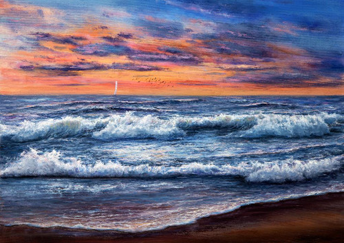 Shop Beautiful Waves (PRT_914) - Canvas Art Print - 25in X 17in Canvas ...