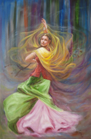 Buy Village Folk Dance (ART-9015-100925) - Handpainted Art Painting ...
