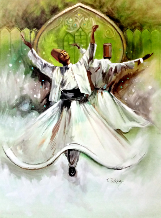 Buy Sufi Dance Handmade Painting by VEKKAS M. Code:ART_1038_65827 ...