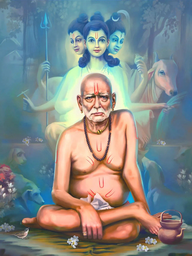 Buy Swami Samarth Painting, Canvas Print 18 Inch X 24 Inch - Spiritual ...