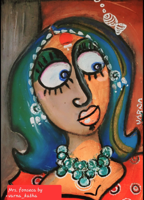 Buy Mrs. Fonseca - Abstract, Expressionist Painting Online | Fizdi