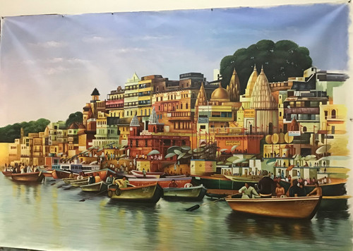 Buy Banaras ghat painting Handmade Painting by KULDEEP SINGH. Code:ART ...