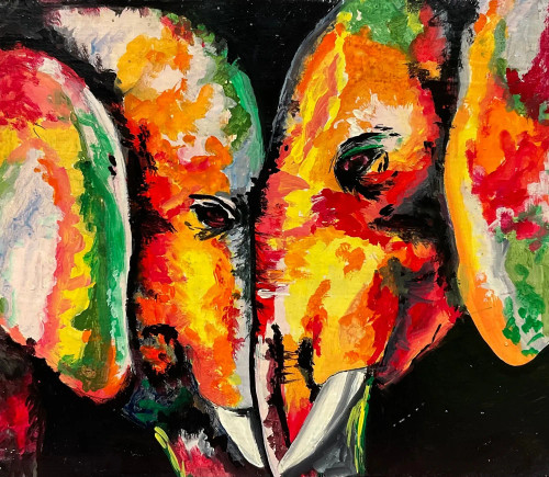 Buy The Mother Nature - Abstract, Expressionist, Bold Painting Online ...