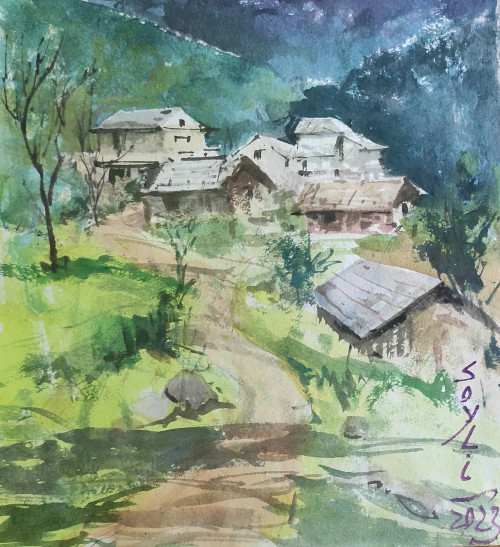 Buy Household - Watercolor, Realism Painting Online | Fizdi