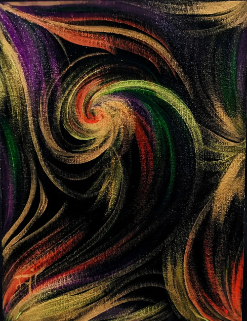 Buy ABSTRACT RAYS (ART-9020-101837) - Handpainted Art Painting - 12 in ...