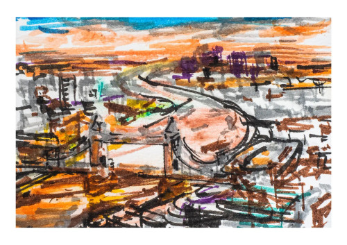 Buy London - Abstract, Expressionist, Urban Painting Online | Fizdi
