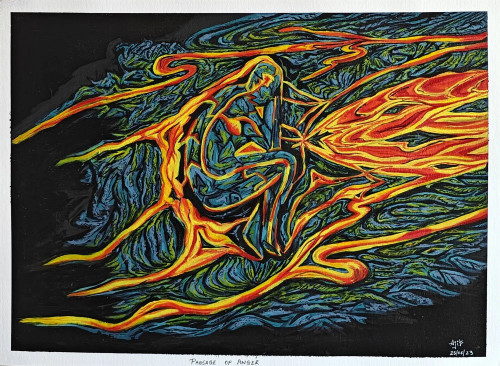 Buy Passge Of Anger - Abstract, Expressionist, Dynamic Painting Online ...