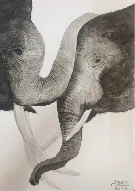 Buy Falling In Love - Monochromatic, Realism Painting Online | Fizdi