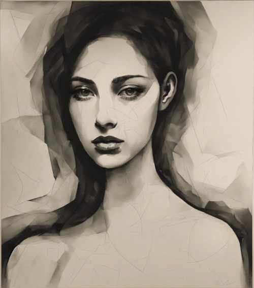 Buy Bw Woman 2 - Realism, Abstract, Monochrome Painting Online | Fizdi