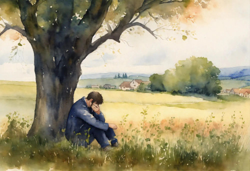 Buy Sad Man 3 - Watercolor, Realism Painting Online | Fizdi