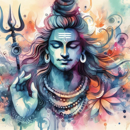 Buy Mahadev - Modern, Spiritual, Abstract Painting Online | Fizdi