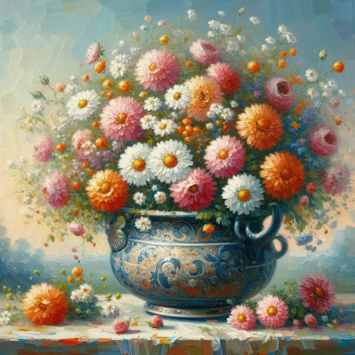 Buy Flower Pot 2 - Impressionist Still Life Painting Online | Fizdi