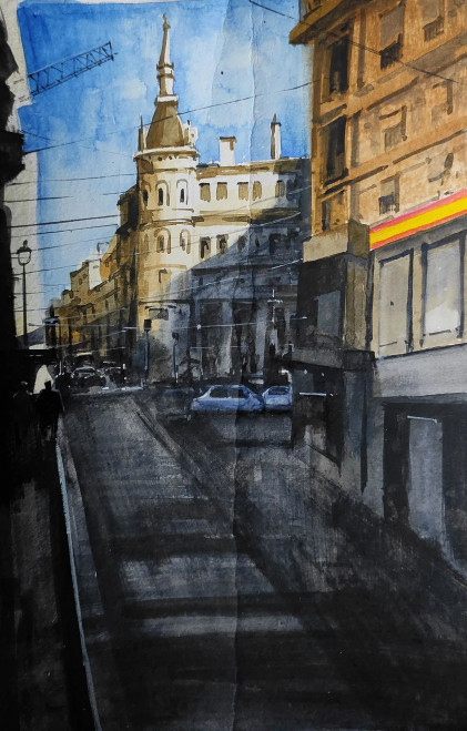 Buy City - Urban Realism, Atmospheric Painting Online | Fizdi