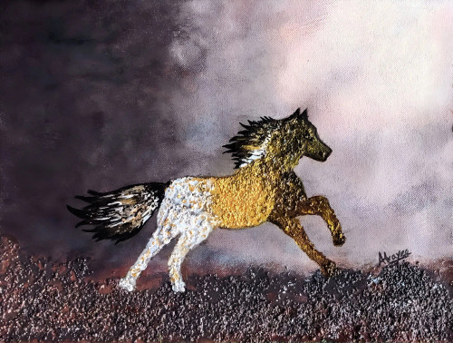Buy Wise Horse - Textured, Modern, Dynamic Painting Online | Fizdi