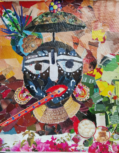 Buy Krishna - Collage, Modern, Folk Painting Online | Fizdi