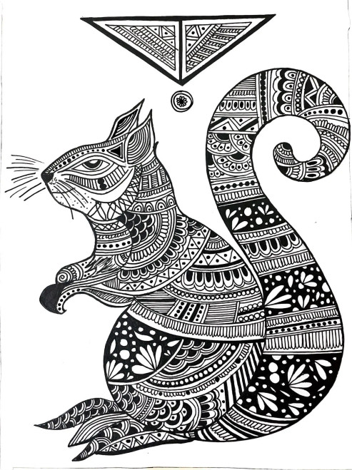 Buy Squirrel Mandala Art - Mandalas, Intricate, Folk Painting Online ...