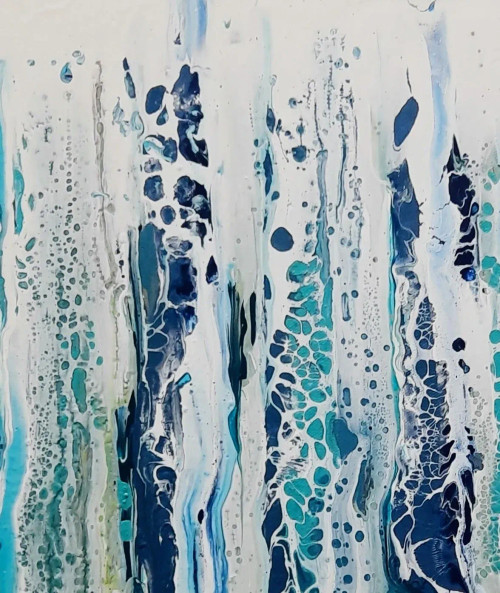 Buy Blue Rain - Abstract, Fluid, Modern Painting Online | Fizdi