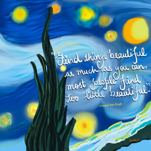 Buy Van Gogh Starry Night Quote Art Print - Post-impressionist ...