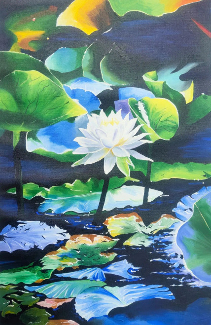 Buy Lotus - Impressionist Realism Painting Online | Fizdi