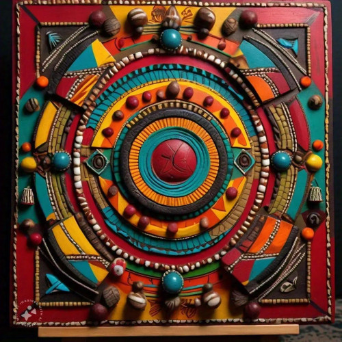 Buy African Art 002 - African, Vibrant, Geometric Painting Online | Fizdi