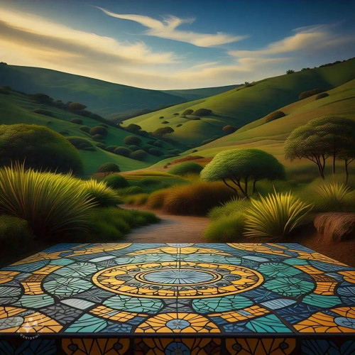 Buy Landscape 0016 - Landscape, Mosaic Fusion Painting Online | Fizdi