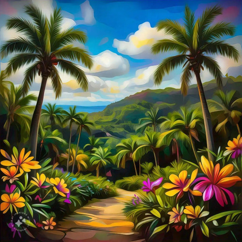 Buy Brazilian Landscape - Vibrant Realism Painting Online | Fizdi